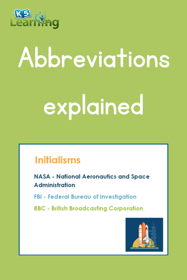 The Five Types of Abbreviations | K5 Learning
