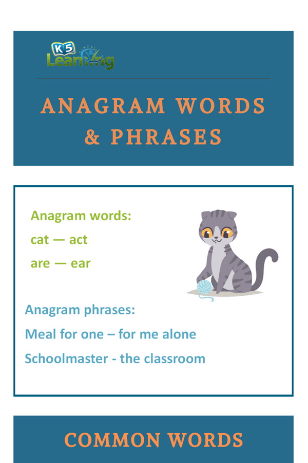 Anagrams For Kids K5 Learning Anagrams For Kids K5 Learning
