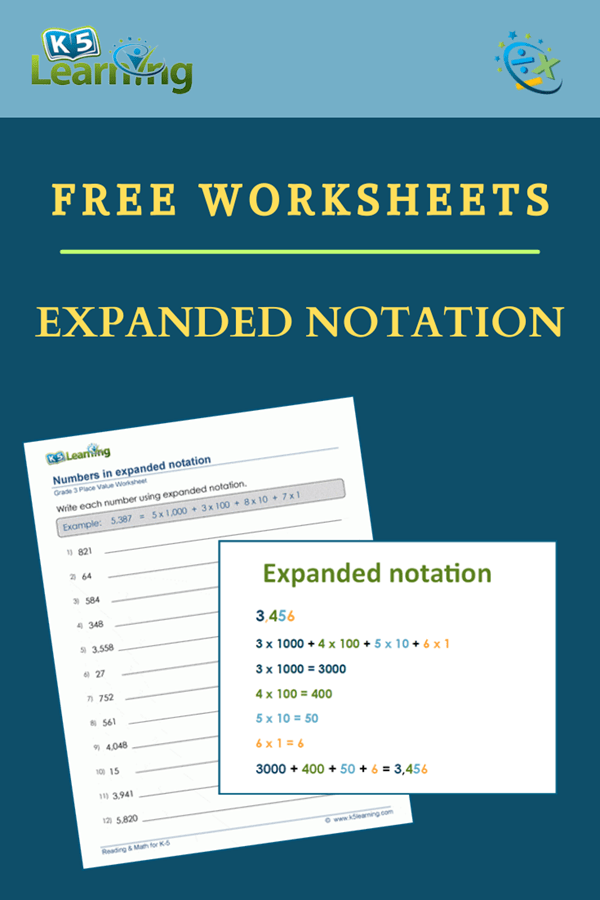 How To Write Numbers Using Expanded Notation K5 Learning 4949