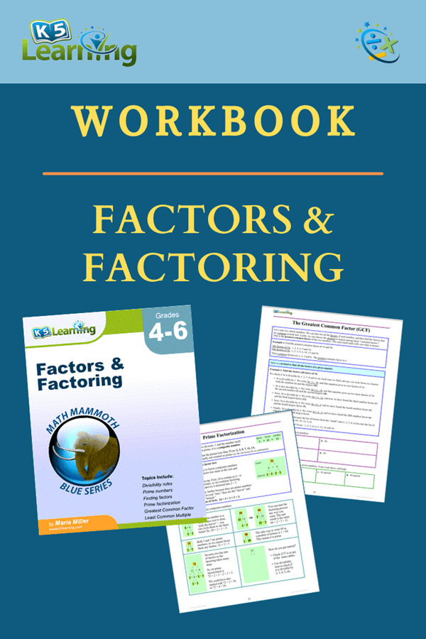 K5 Adds Factors and Factoring Workbook to its Bookstore | K5 Learning