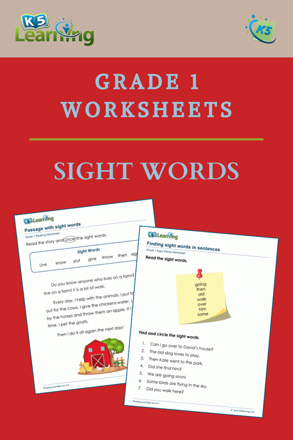 Grade 1 Sight Words Practice | K5 Learning