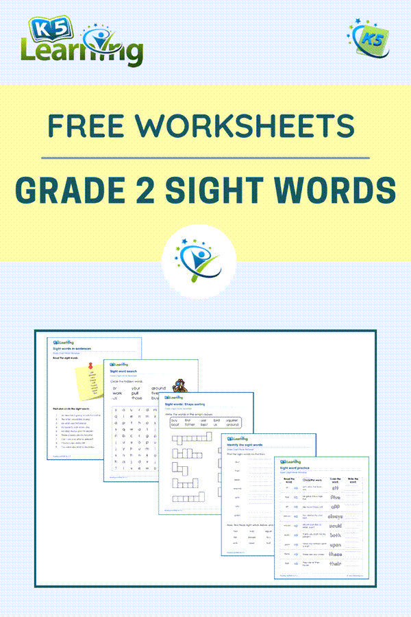 Grade 2 Sight Words Worksheets | K5 Learning