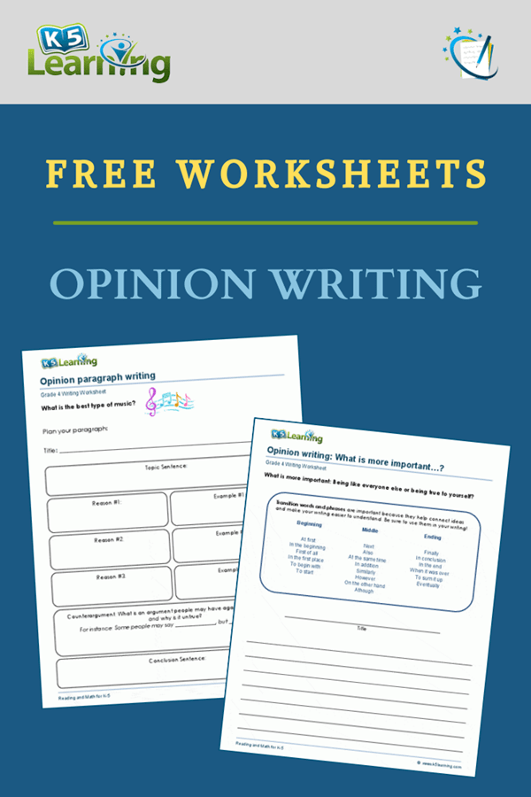 How to Teach Opinion Writing to Kids in Grade 4 | K5 Learning