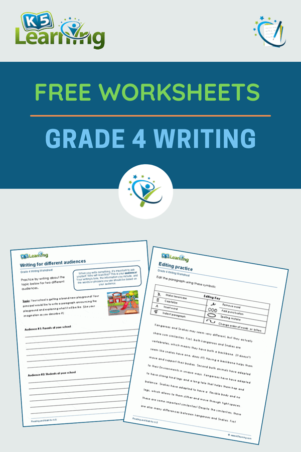 Writing Worksheets for Grade 4 | K5 Learning