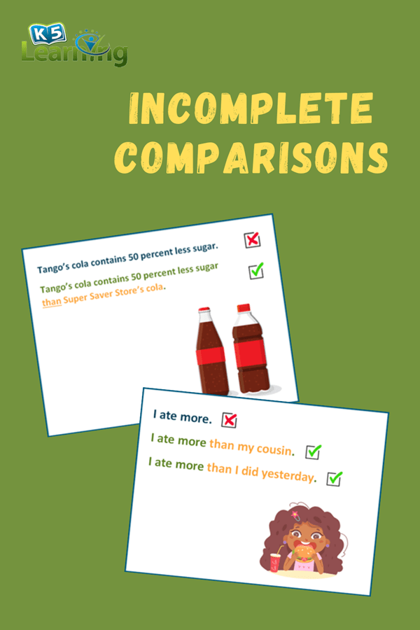 Unfinished Comparison Advertising Examples