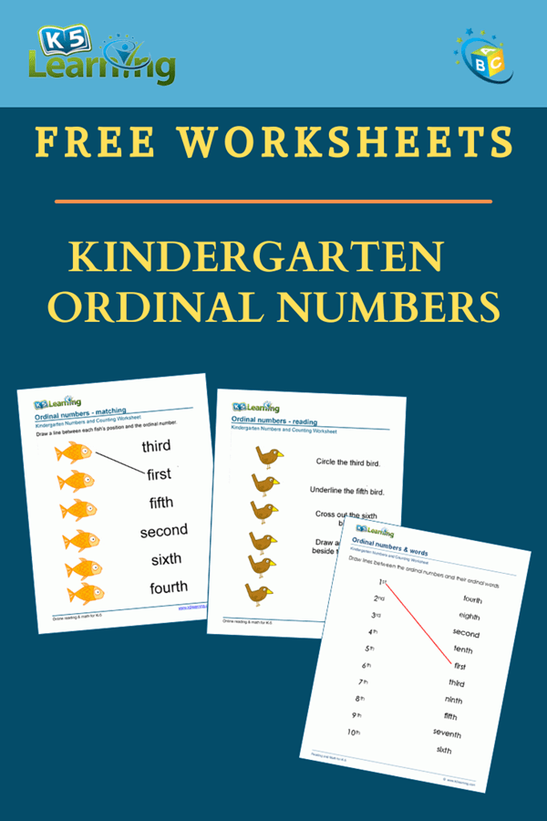 Ordinal Numbers Worksheets for kindergarten | K5 Learning