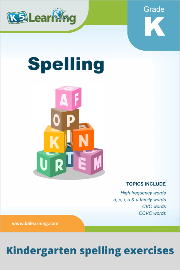 K5 Sells Kindergarten Spelling Workbook | K5 Learning
