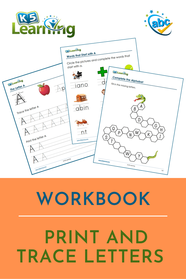 Printing and Tracing Letters Workbook for kindergarten | K5 Learning