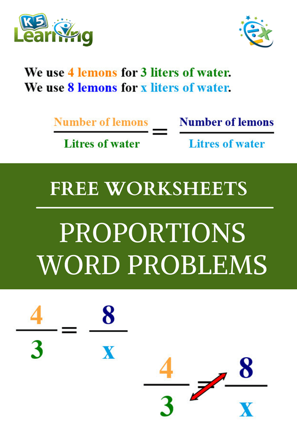 Proportions Word Problems Worksheets K5 Learning