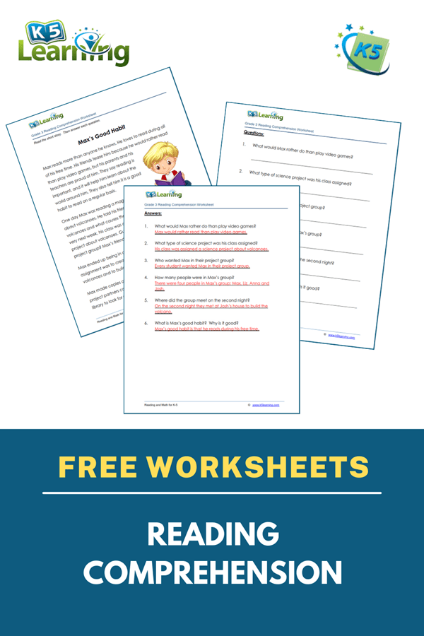 K5 Learning Reading Comprehension Grade 1