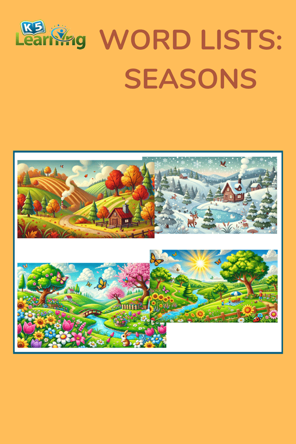 Seasonal Word Lists for Elementary School Students | K5 Learning
