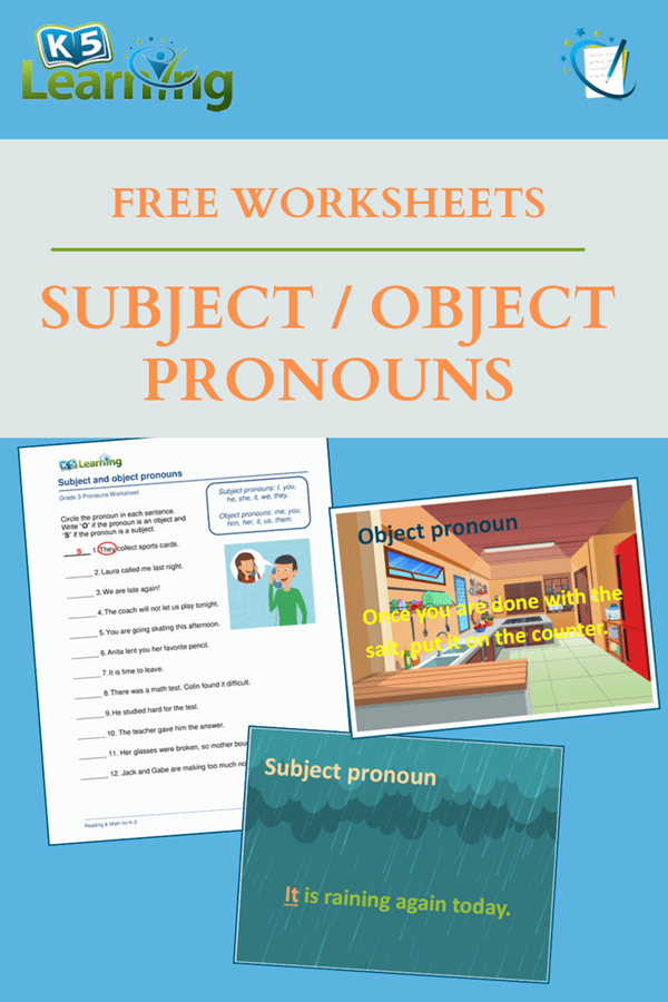 Selecting Subject and Object Pronouns | K5 Learning