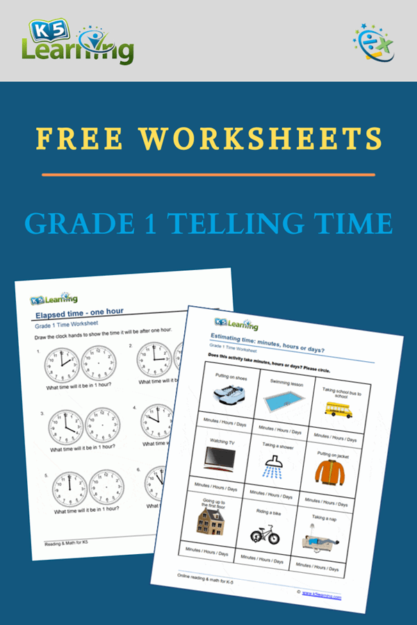 Telling Time Worksheets for Grade 1 Students | K5 Learning