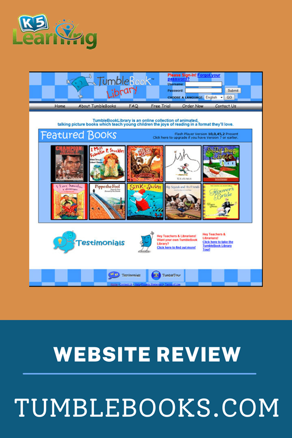 TumbleBooks.com, Talking Picture Books for your Young Reader | K5 Learning