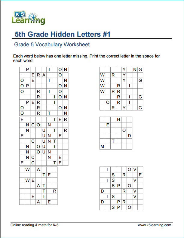 Grade 5 Vocabulary Worksheets Printable And Organized By Subject K5 Grade 5 Vocabulary Worksheets Printable And Organized By Subject K5