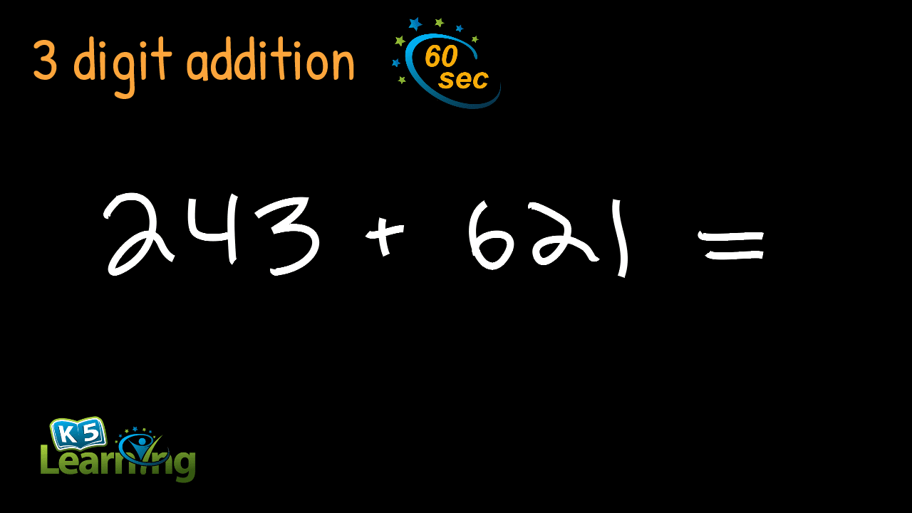 3-Digit Addition (No Regrouping) Sample Problem | K5 Learning