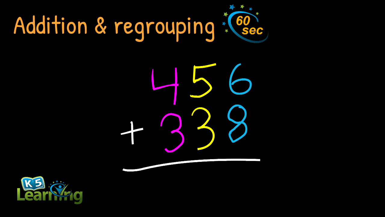Adding 3-Digit Numbers with Regrouping Sample Problem | K5 Learning