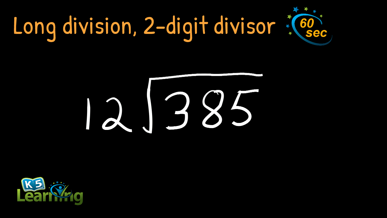 Long Division 2 digit Divisor Sample Problem K5 Learning