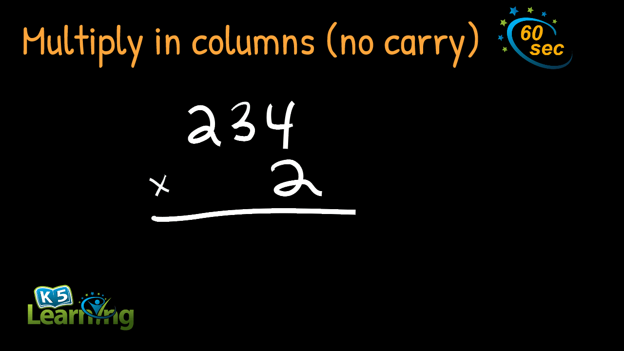 Multiply In Columns (No Carry) Sample Problem | K5 Learning