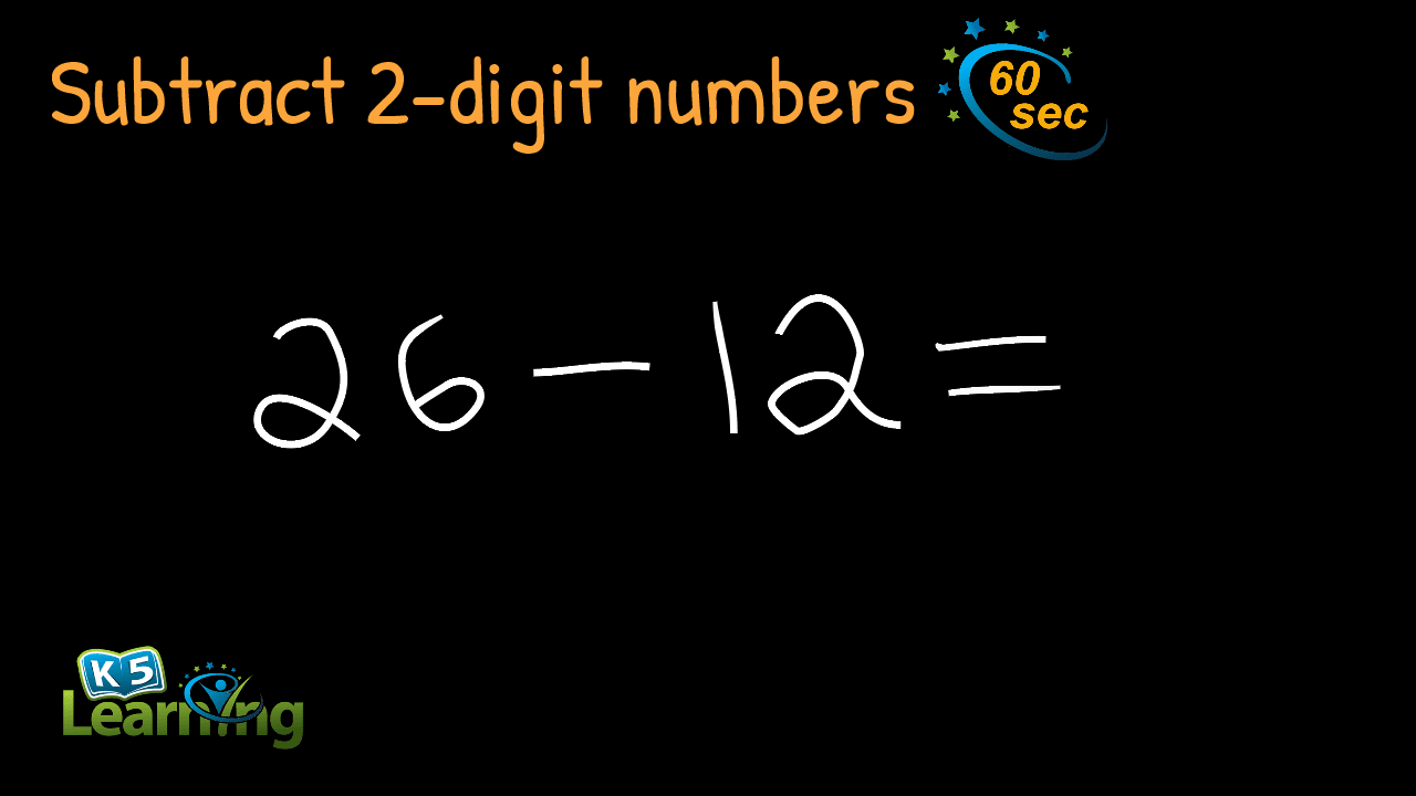 Subtract 2-Digit Numbers (No Borrowing) Sample Problem | K5 Learning