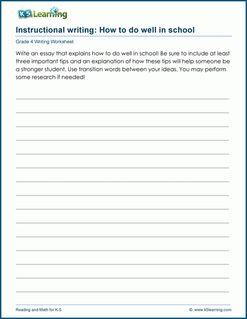 Writing prompt: How to do well in school | K5 Learning